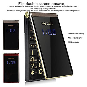 Senior Flip Cell Phone, 2.8 Inch Large Screen Audio Speaker LED Flashlight Elderly Phone for Home (Red)