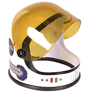 Narwhal Novelties Kids Space Helmet, Halloween Costume Helmet with Movable Visor - White, for Ages 5-12, Space Toy Helmet with Foam Padding, NASA Logo and USA Flag, Spacewalker Look