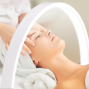 GHWMYD Half Moon Light for Nail Desk, Lash Light Led Nail Tech Lamp Half Moon Light Table Lamp Desk Lamp for Nail Lash Eyelash Extension Tattoo Eyebrows LED Table Lamp Desk Lamp（White）