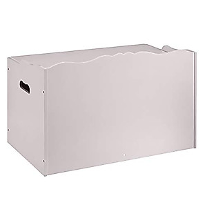 Amazon Basics Kids Toy Box, Wooden Organizer Storage Chest, Gray, 30" x 18" x 19"