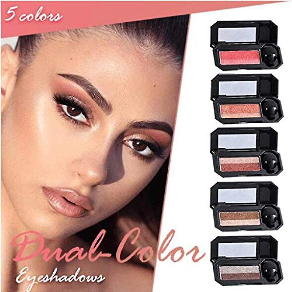 Aaiffey Dual-Color Eyeshadow, Waterproof Eyeshadow Highly Pigmented Eyeshadow with Exquisite Glitters and Smooth Texture, Long Lasting For Eye Makeup