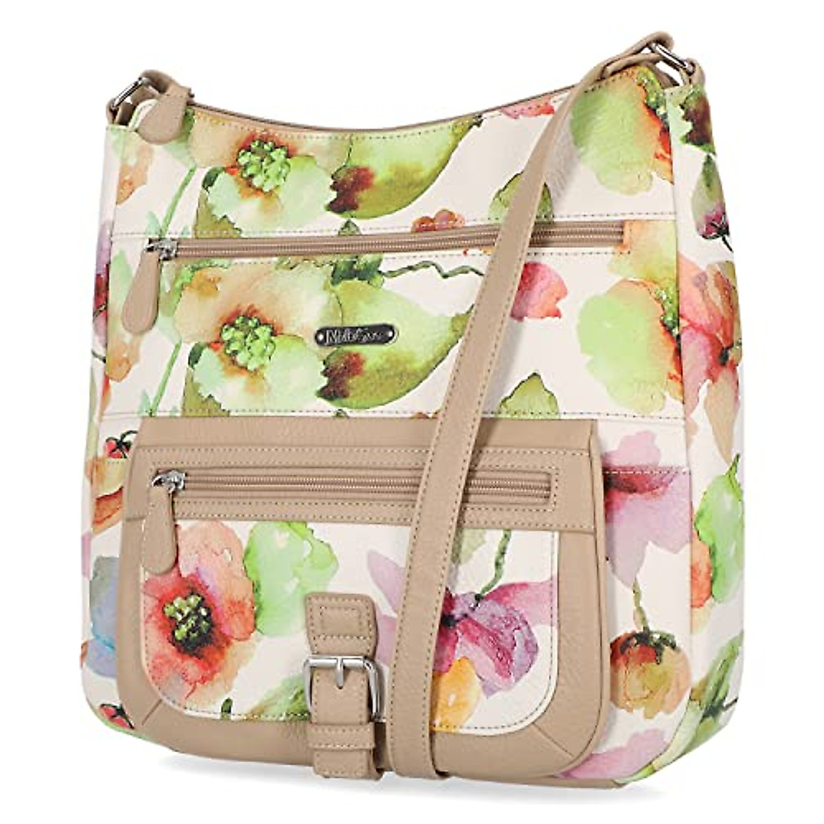 MultiSac Flare Womens Crossbody Bag Shoulder Purse, Mellow Floral