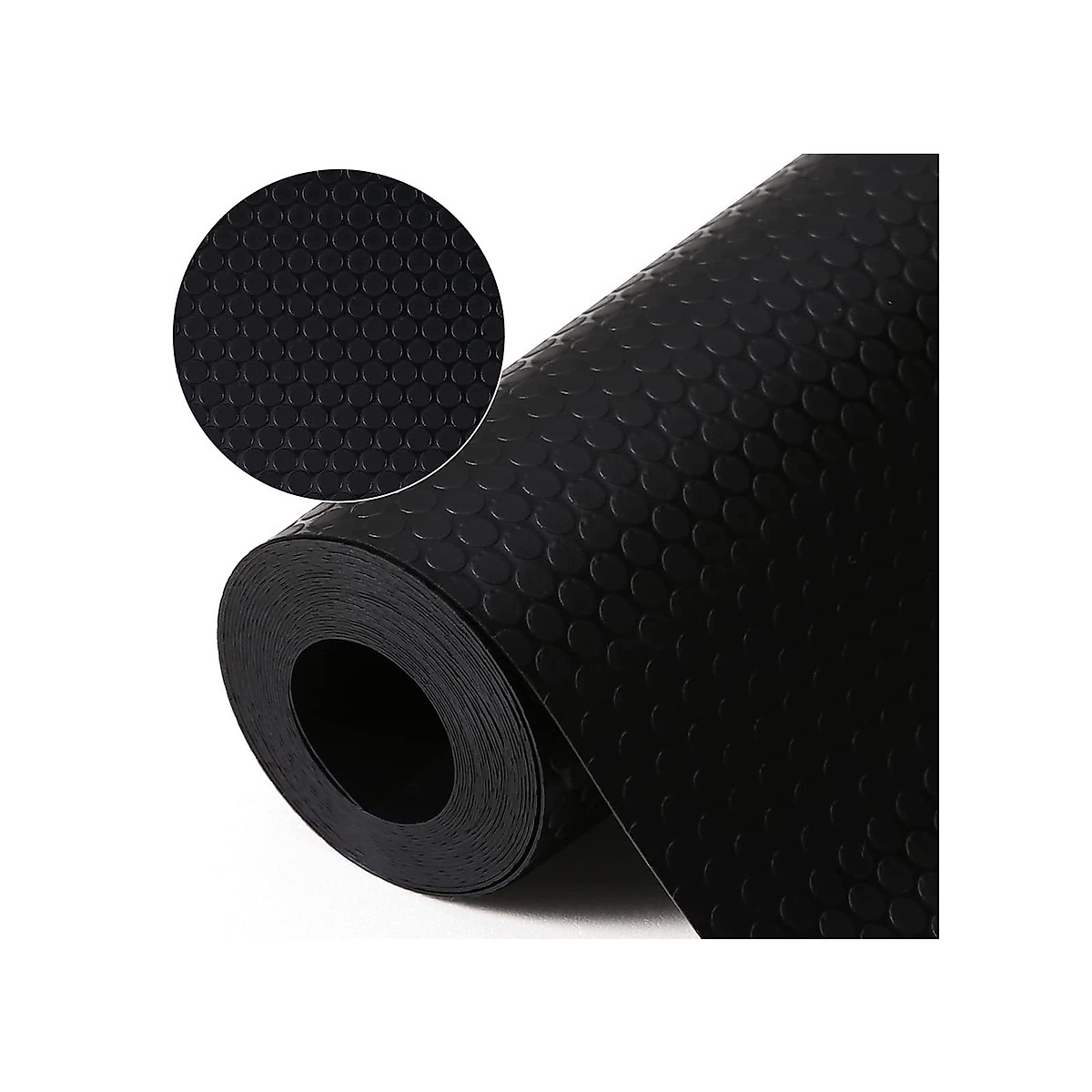 Gocfami Shelf Liners for Kitchen Cabinets, 17.7''x78.7'', Non Adhesive Drawer Liners for Cupboard,EVA Material Non Slip Black Shelf Liners,Waterproof & Durable Cabinet Mat for Bathroom/Pantry/Desk