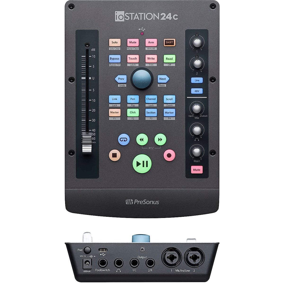 PreSonus ioStation 24c 2x2, 192 kHz, USB Audio Interface and Production Controller with Studio One Artist and Ableton Live Lite DAW Recording Software