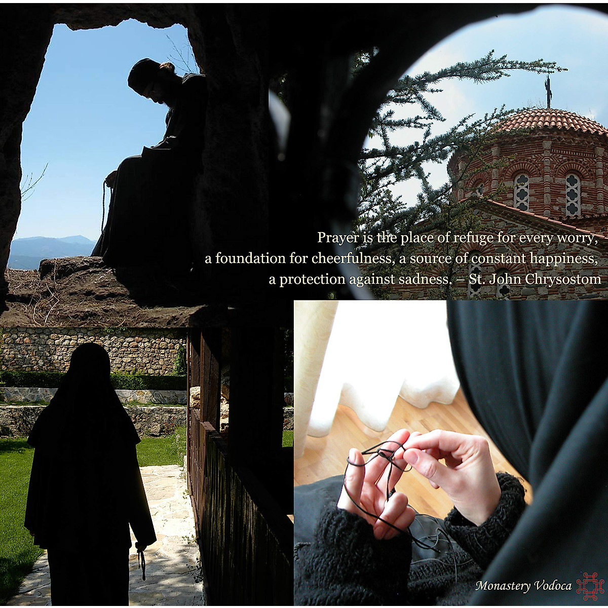 Monastery Vodoca Christian 100-knot Prayer Rope ǀ Smooth Silk Satin Cord (Navy Blue)