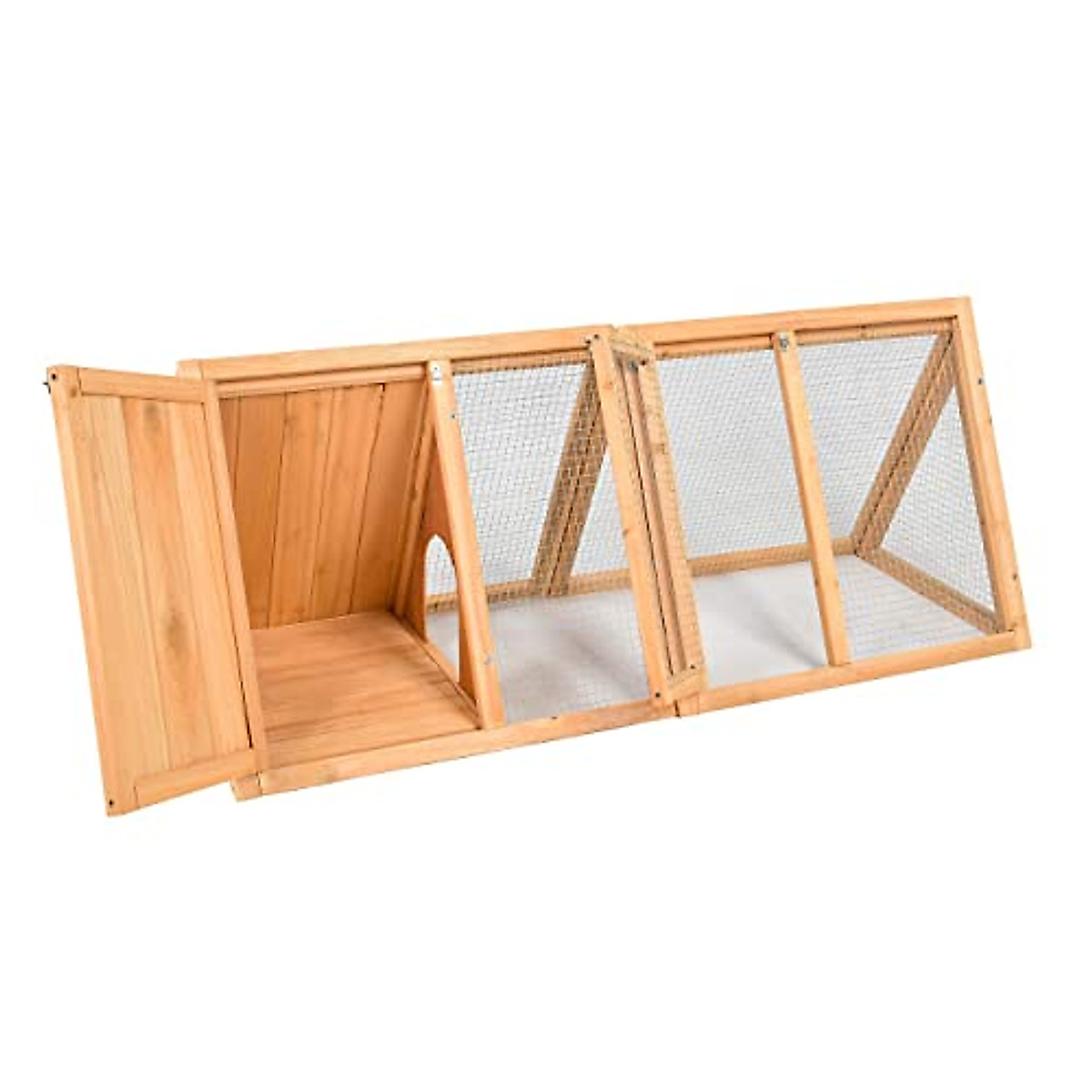 Ecolinear Rabbit Hutch Wooden Bunny Cage A-Frame Chicken Coop for Small Animals (46E)