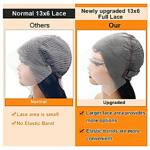 Dixtefo 13x6 HD Glueless Straight Lace Front Wigs Human Hair Transparent Lace Frontal Wigs 220% Density Brazilian Virgin Human Hair Wigs for Women Pre Plucked with Baby Hair Natural Color 30 Inch