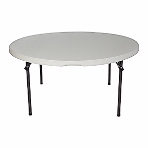 Lifetime 280435 Commercial Round Folding Table, 5 Feet, Almond