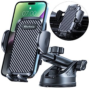Rorhxia 3-in-1 Phone Mount for Car [2024 Most Stable and Flexible Suction Cup] Vent Dashboard Windshield Cell Phone Holder Car Fit for iPhone 15 14 13 12 Pro Max Samsung S23 S22 S21 All Phone