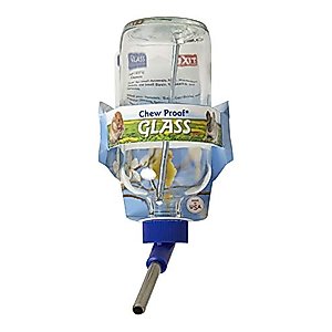 Lixit Glass Bottles for Dwarf Rabbits, Gerbils, Hamsters, Ferrets, Guinea Pigs, Chinchillas, Rats. Hamsters and Other Small Animals. (8 oz)