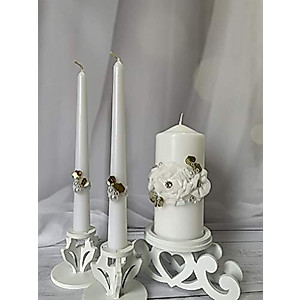 Magik Life Unity Candle Set for Wedding - Wedding décor - Decorative Candles Pillar - Candle Sets - 6 Inch Pillar and 2 10 Inch Tapers - Unity Candle