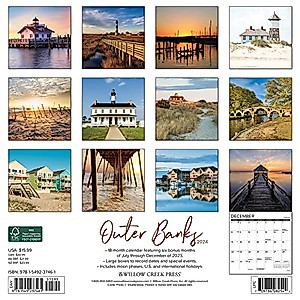 Willow Creek Press Outer Banks Monthly 2024 Wall Calendar (12" x 12")
