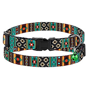 Cat Collar Breakaway 2PCS Adjustable Pattern Tribal Aztec Southwest Safety Pet Collars for Cats Kitten (Tribal + Southwest)