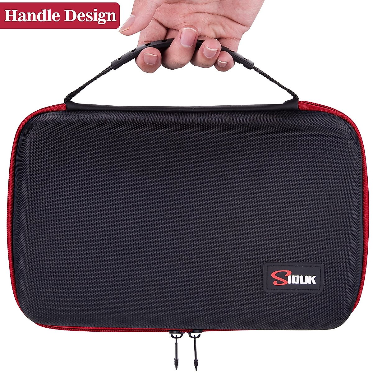 SIQUK Dice Storage Case Big Capacity DND Dice Case Dice Organizer Box With Handle and Double Removable Slotted Tray Dice Organizer Case for Dungeons & Dragons and Other RPG Table Game， Red