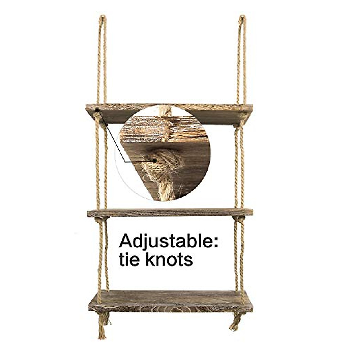 undrand 2 Pack Rustic Wood Floating Shelves for Wall, Boho Wall Decor Plant Shelf Bathroom Shelves Farmhouse Decor Wall Shelf Bedroom Wall Decor