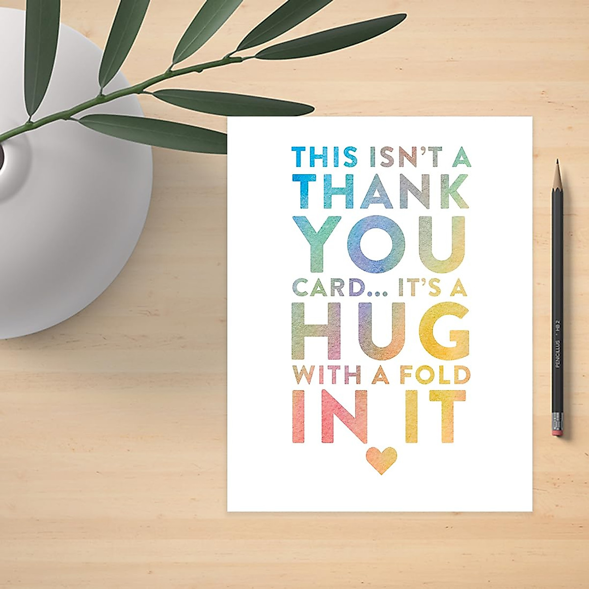 Andaz Press Funny Jumbo Thank You Card With Envelope 8.5 x 11 inch, Big Greeting Card, Hug With A Fold In It, 1-Pack, Huge Large Group Greeting Card, Includes Envelope