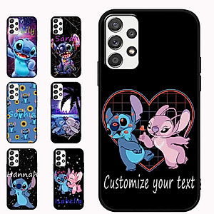 nurkorki Personalized Name Custom Phone Cases for Samsung Galaxy S23 S21 FE S22 Plus S21 Ultra Plus S20 FE S20 Plus Ultra A13 A53 Cute Cartoon Anime Phone Case for Friend Text Customized Gift Cover