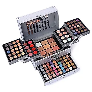 132 Color All In One Makeup Gift Set Kit- Includes 94 Eyeshadow, 12 Lip Gloss, 12 Concealer, 5 Eyebrow powder, 3 Face Powder, 3 Blush, 3 Contour Shade, 2 Lip Liners, 2 Eye Liners, 4 Eyeshadow Brush