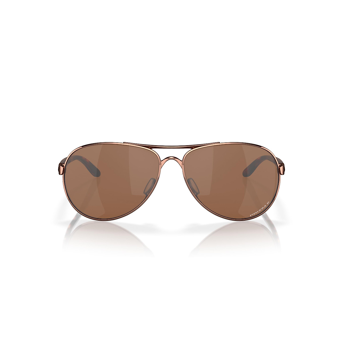 Oakley Women's OO4079 Feedback Aviator Sunglasses, Rose Gold/Prizm Tungsten Polarized, 59 mm