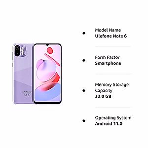 Ulefone Note 6 (2022) GSM 3G Unlocked Smartphone, Triple Card Slots, 6.1" Waterdrop Incell Full- Screen Dual SIM Unlocked Cell Phones, AI Camera 5MP+2MP, 3300mAh, Face Unlock, Android 11 - Purple