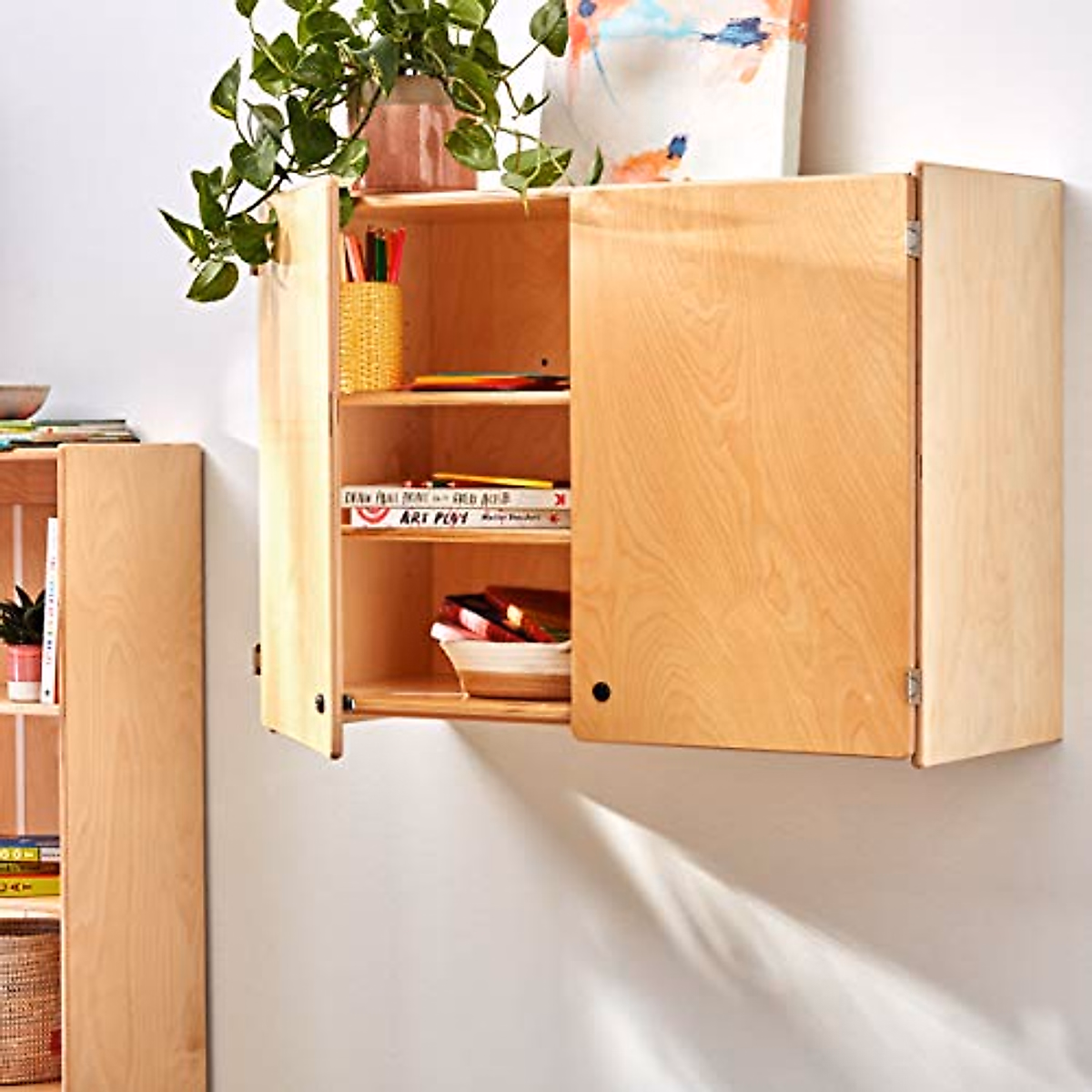 Jonti-Craft Lockable Wall Cabinet,Yellow