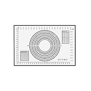KUFUNG Silicone Baking Mats Non-Slip Pastry Mat Countertop Protector Fondant Mat for Rolling Dough Pie Crust Pizza and Cookies (24 x 16 Inch, Black)