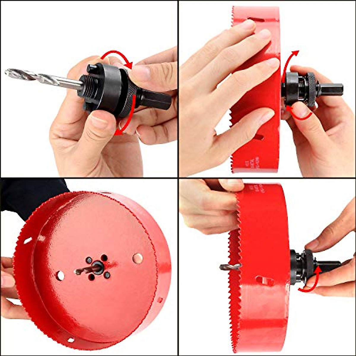 6-3/8 Inch Hole Saw with Heavy Duty Arbor - 38mm Cutting Depth HSS Bi-Metal Hole Cutter for Can Light Recessed Light, Smoothly Cutting in Wood, Plastic, Drywall and Metal Sheet