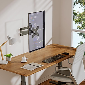 WALI TV Wall Mount Articulating LCD Monitor Full Motion 15 inch Extension Arm Tilt Swivel for Most 13 to 32 inch LED TV Flat Panel Screen with VESA up to 100x100mm (1330LM), Black