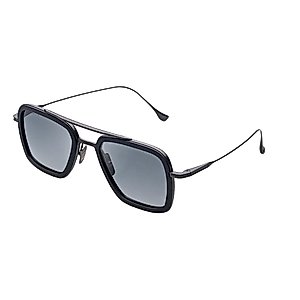 Dita 7806-N-BLK-BLK-52 - FLIGHT.006 Sunglasses Black Iron - Matte Black w/ Black to Clear Gradient Polarized 52mm