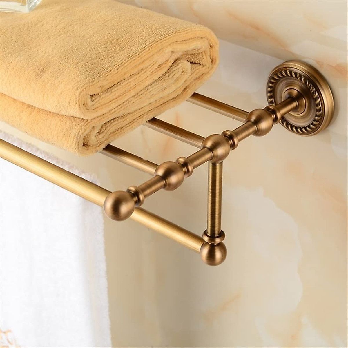Towel Rack Antique Towel Rack Hanger, Copper Towel Rack, Bathroom Toilet Perforated Towel Rail, Bronze Towel Holder Towel Shelf