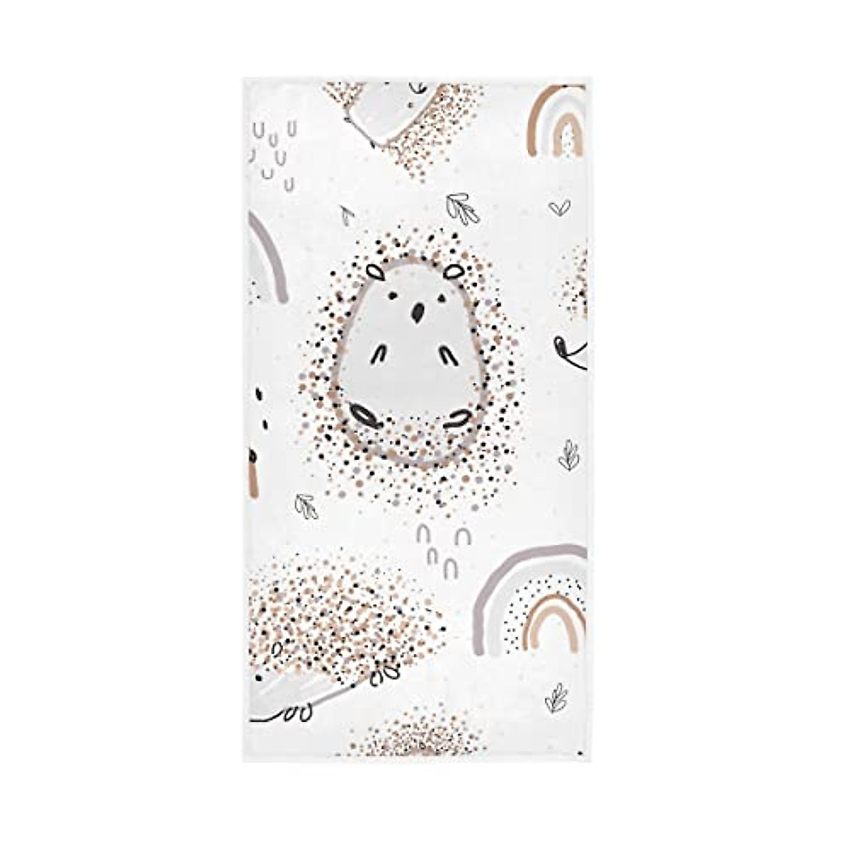 HUSSRITY Hedgehogs and Rainbows Towels Super Soft Hand Towel Highly Absorbent Washcloths Quick Dry Bath Towel 30x15 Inch Durable Lightweight