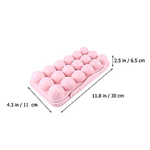 DOITOOL 2PCS Plastic Egg Holder for Refrigerator Deviled Egg Tray with Lid,Kitchen Shockproof Plastic Egg Storage Container for Fridge (Pink)
