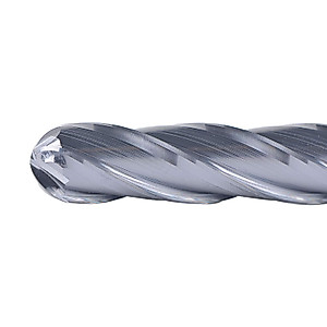 SpeTool 4 Flutes Ball Nose End Mill Solid Carbide CNC Router Bits 1/4 Inch Shank with 3 Inch Long Spiral Milling Tool