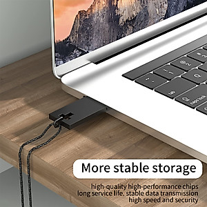 USB Flash Drive- Thumb Drive Memory Stick Pen Drive 128GB Necklace Metal Style Keychain Design (128.gb, Gun Color)