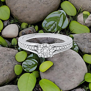 Dazzlingrock Collection 0.25 Carat (ctw) Round Diamond Women Split Shank Promise Engagement Ring 1/4 CT, Sterling Silver, Size 6