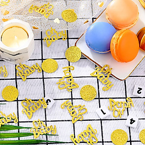 160 Pieces Baby Shower Confetti Gold Confetti Glitter Gold Decorations Baby Shower Party table Decorations Crown Confetti Baby Circle Dots Confetti for Baby Shower Parties (Baby, Circle Dot Style)