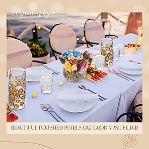 Fumete 10162 Pcs Suspending Candles for Centerpieces Transparent Water Gel Beads for Vases Pearl Beads for Vase Filler Wedding Valentine Galentine Party Floral Decorations(Gold)