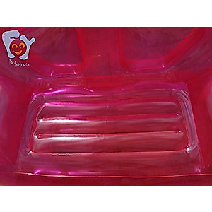 La funcosa Inflatable Clear Pink Double Person Sofa Blow UP Chairs Portable Camping Yard Couchs Inflatable Patio Furniture