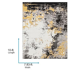 Livabliss Cantrell Modern Abstract Area Rug,7'10" x 10'(8' x 10'),Black