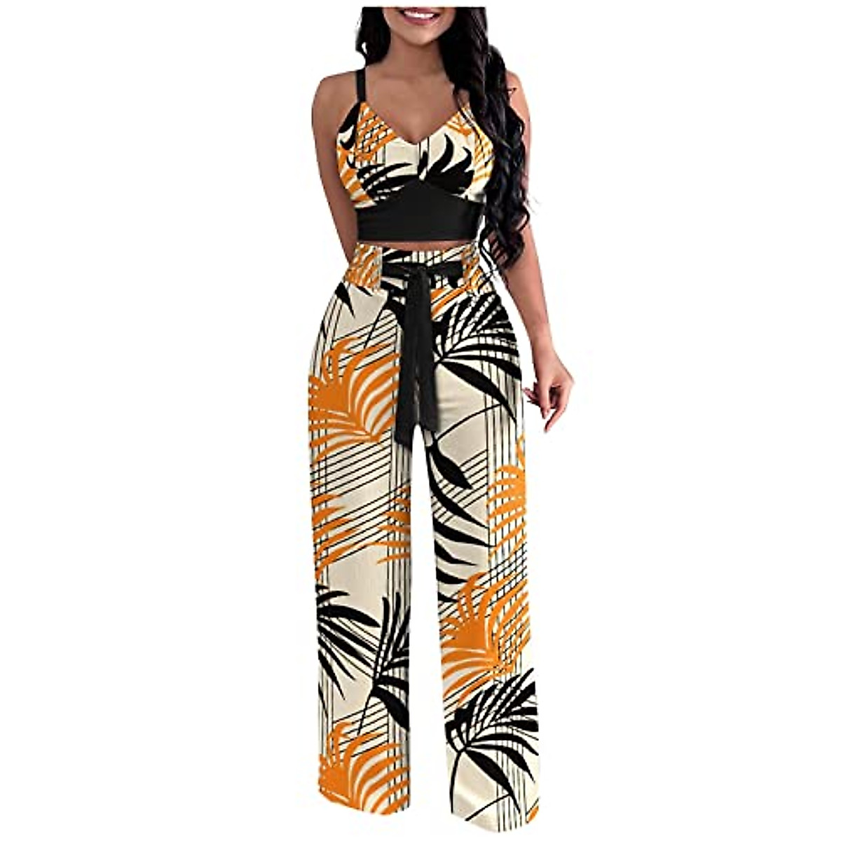 Hawaiian Dresses for Women, Women's Pant Suits White Suit Sets Summer Ladies Solid Color Coat + Printed Shorts Set Casual Suit Set Pants Pant Suits Qqq Clothing Wedding Work Out (XL, Ginger)