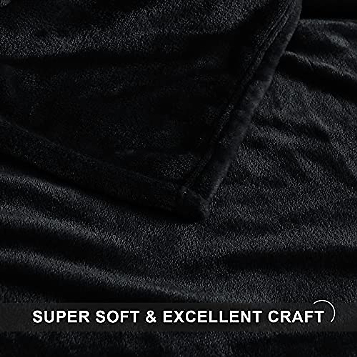 StangH Fleece Blankets Soft Fuzzy Blanket Throw Size for Couch, Flannel Lightweight Brushed Microfiber Dog Blanket for Sofa/Camping/Dorm, (Throw Size 50 x 60, Black)