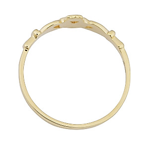 Kooljewelry 10k Yellow Gold High Polish Claddagh Ring (size 4)