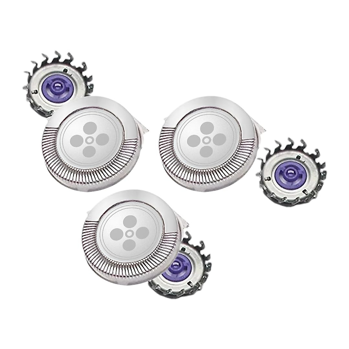 Set of 3 Replacement Heads for Replacing Philips Norelco HQ6 Quadra Action Shavers