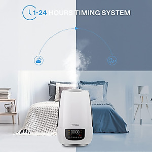 VIVOSUN Cool Mist Humidifier, 6L Quiet Ultrasonic Humidifier for Bedroom (Customized Humidity, Remote Control, Sleep Mode & Auto Shut Off, 360° Nozzle) White