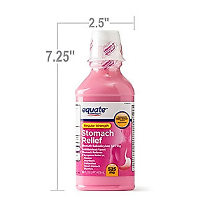 Equate - Stomach Relief, Regular Strength Pink Liquid 525 mg, 16 Ounce