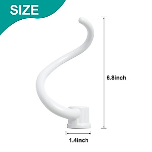 LIDSCURA Coated Dough Hook Attachment, Spiral Coated Metal Dough Hooks for Kitchenaid Stand Mixer Bowl-Lift, for KV25G0X, KV25G8X, KV25H0X, KP26M1X, KP26M8X, KL26M8X