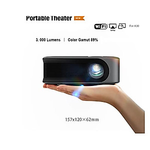 WiFi Mini Projector, Pocket Size for Apartment, Bedroom, Outdoor Portable Video Projector, Compatible with Full Hd 1080p HDMI, USB, SD, Laptop, Smartphone，Home Theater Enjoy
