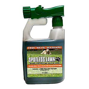 Nature’s Lawn & Garden - Spotless Lawn Dog Spot Aid - Revive and Protect Your Lawn from Dog Urine Burn - Remediate Spills and Road Salt Damage - Pet Safe - 1 Qt w/ Hose-end Sprayer