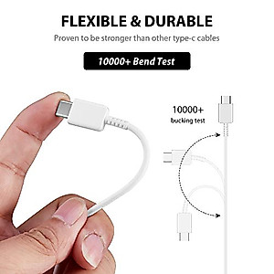 Authentic Short 8inch USB Type-C Cable for Oppo Reno2 Also Fast Quick Charges Plus Data Transfer! (White)