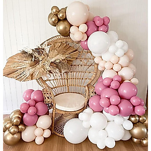 Double Stuffed White Balloon Garland - Pastel White Balloons Different Sizes 18/12/5 Inch Matte Latex Arch For Baby Shower Birthday Bridal Shower Wedding Party Decorations